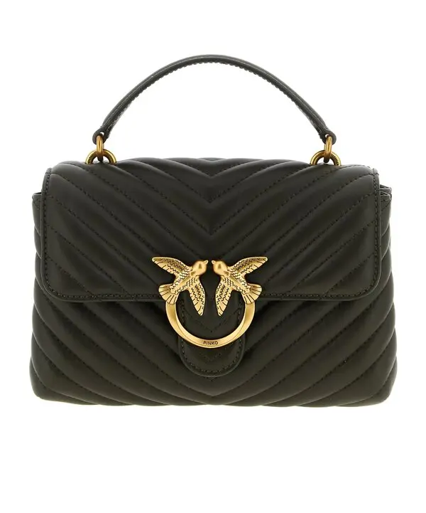 Pinko Lady Love Puff Chevron Mini Crossbody Bag - Black