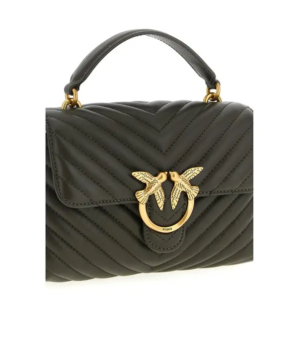 Pinko Lady Love Puff Chevron Mini Crossbody Bag - Black