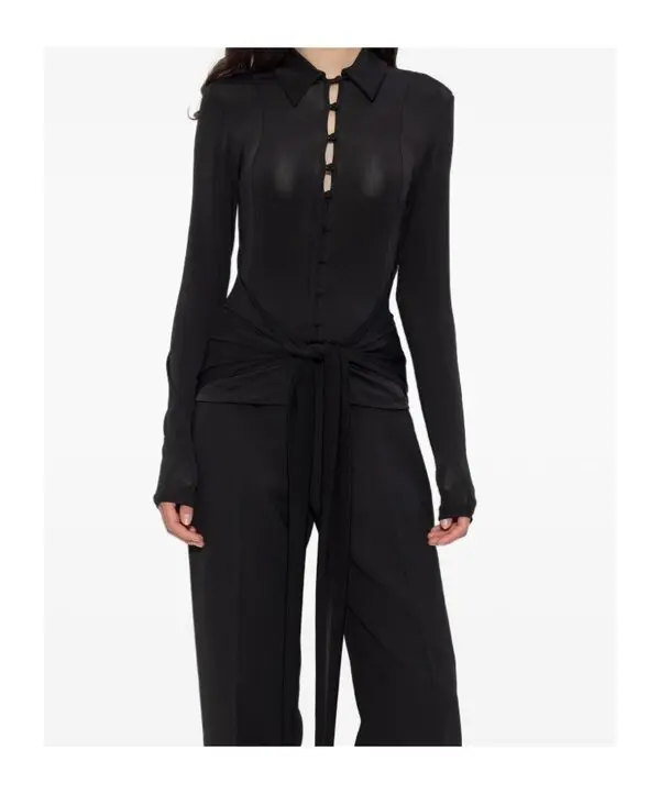 GANNI Draped Shirt With Lapel Collar
