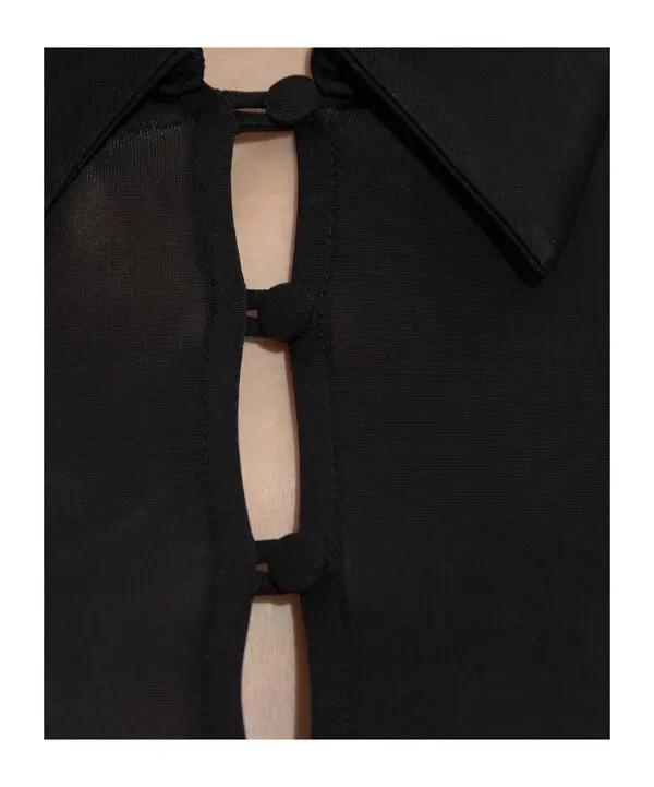 GANNI Draped Shirt With Lapel Collar
