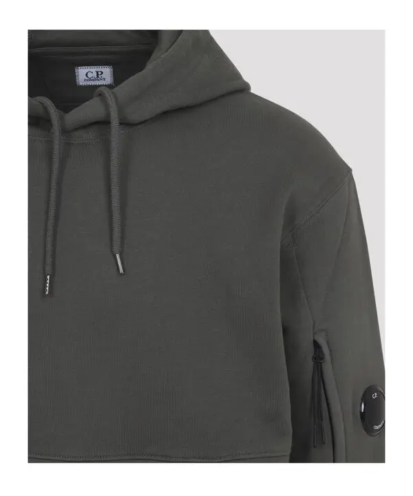 C.P. COMPANY Logo Patch Drawstring Hoodie - Black