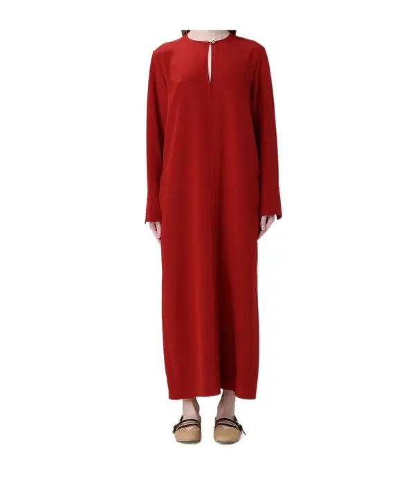 Max Mara Long Sleeve Maxi Dress With Button Detail