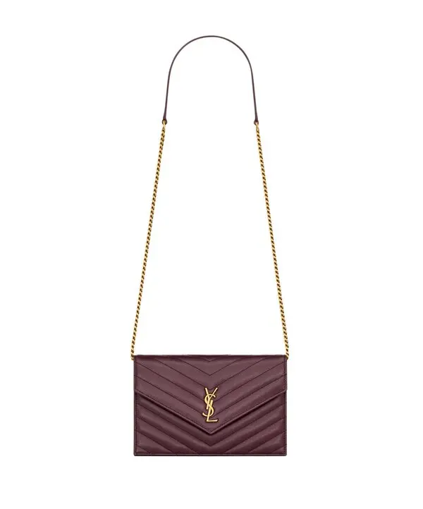 Saint Laurent Cassandre Chain Clutch Bag - Red