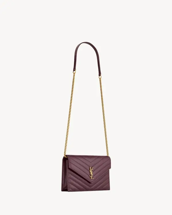 Saint Laurent Cassandre Chain Clutch Bag - Red