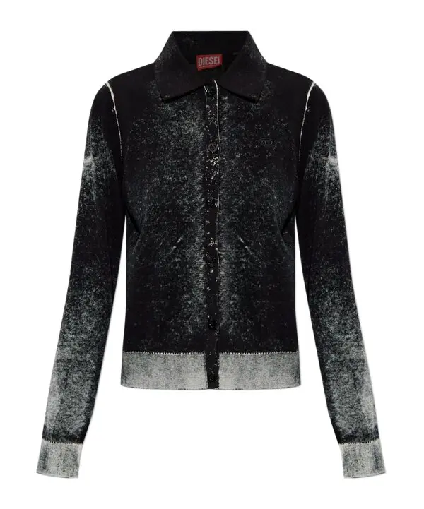 DIESEL® M-loren Faded Reverse Printed Cardigan