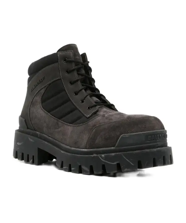 Balenciaga Lace-up Ankle Boots - Black