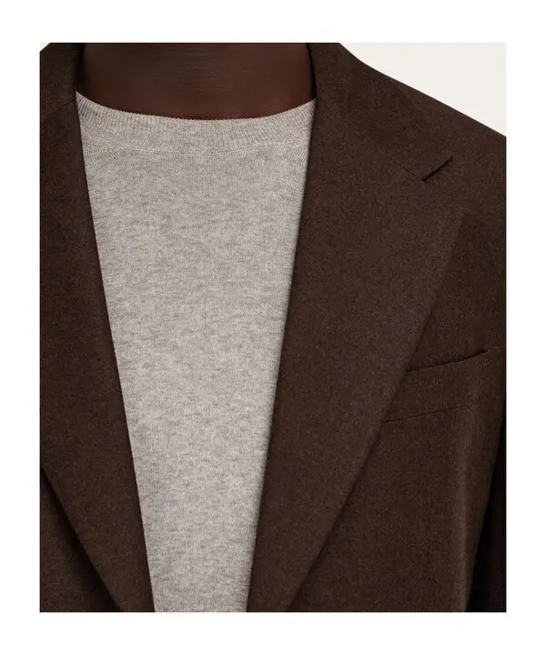 FERRAGAMO Single Breasted Flannel Blazer - Espresso