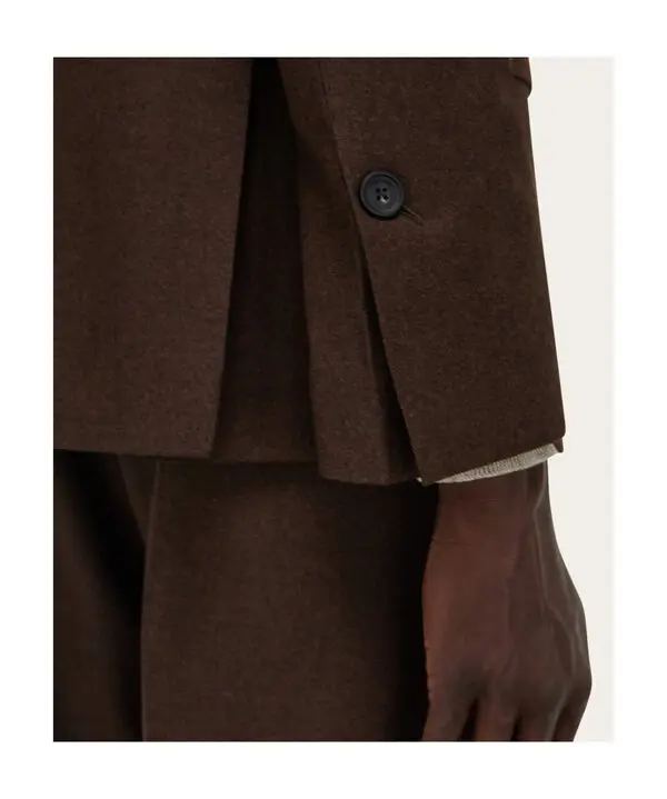 FERRAGAMO Single Breasted Flannel Blazer - Espresso
