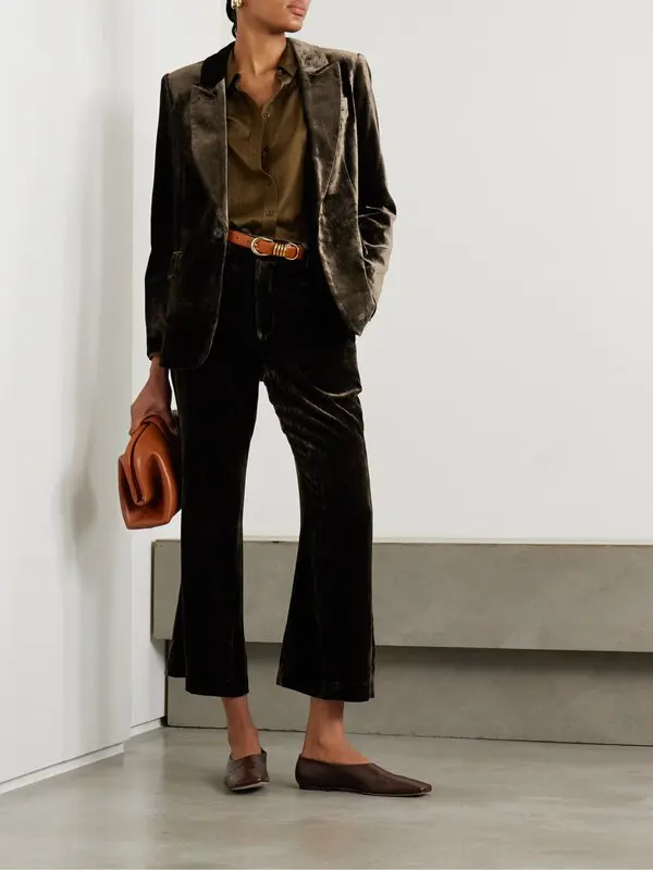 FRAME Velvet Flared Track Pants