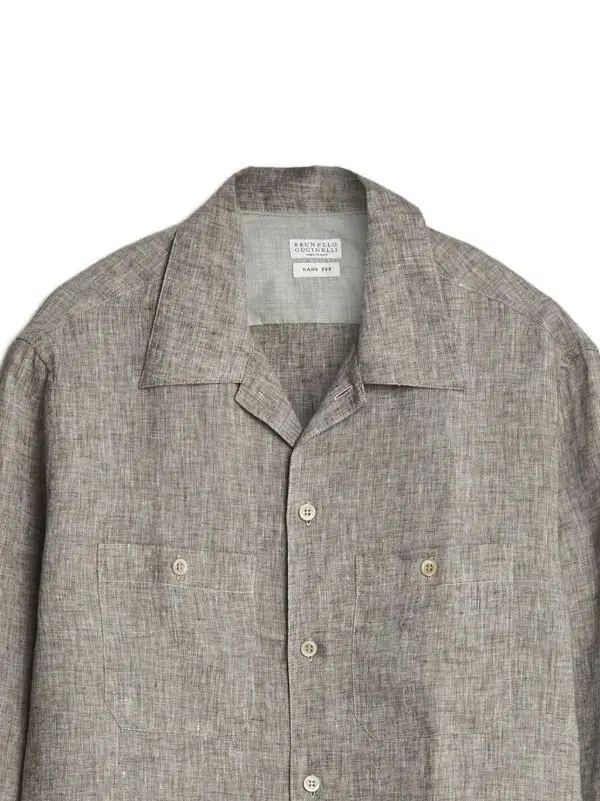 Brunello Cucinelli Mélange-effect Button-up Shirt