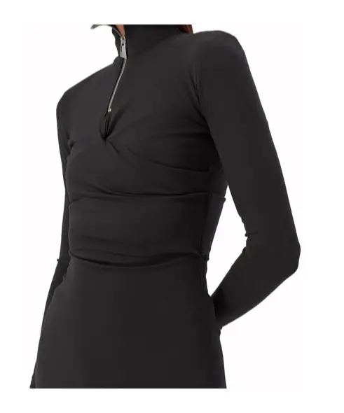 Attico Asymmetrical Pleated Mini Dress With Stand-up Collar