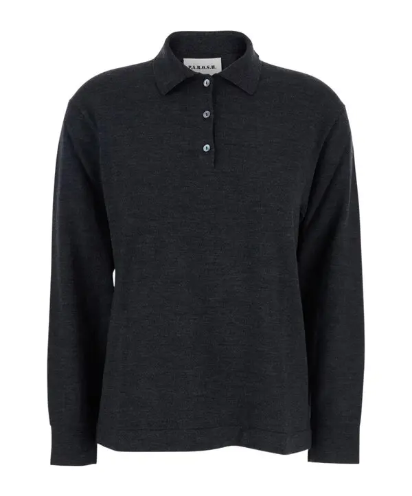 P.a.r.o.s.h Polo Neck Knit With Button Fastening