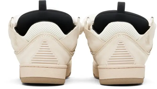LANVIN Curb Sneakers With Snakeskin Laces - Beige/black