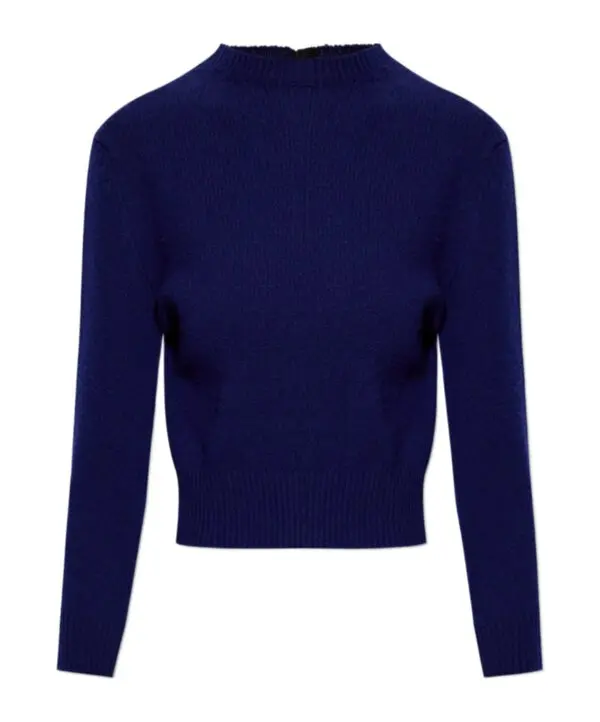 JIL SANDER Cropped Knitted Sweater With Back Cutout