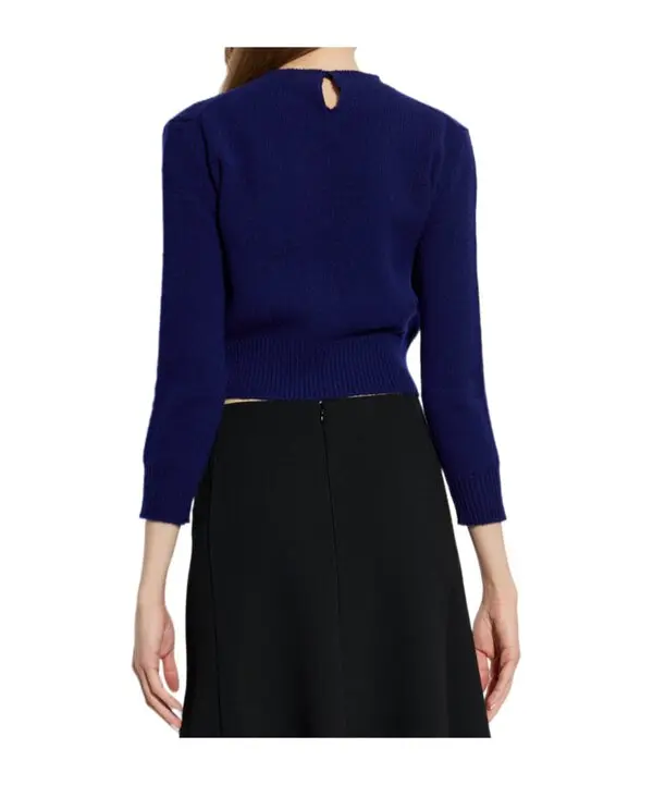 JIL SANDER Cropped Knitted Sweater With Back Cutout