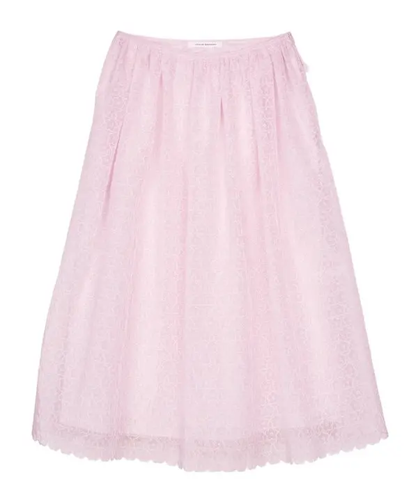 Cecilie Bahnsen Embroidered Midi Skirt - Pink