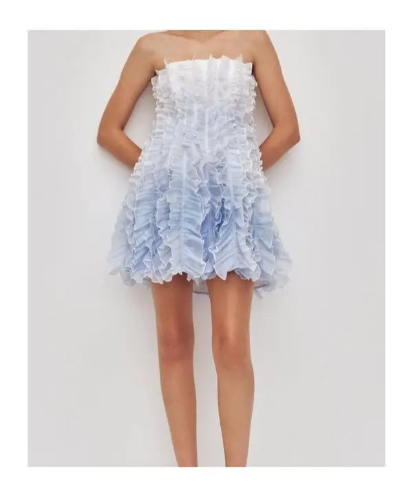 Aje Temperance Mini Dress Ruffled Strapless - No