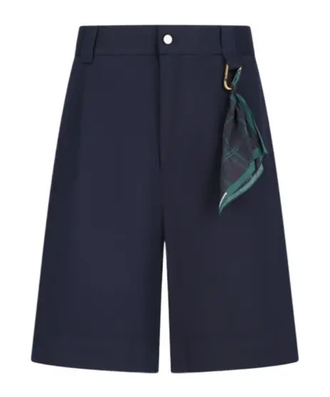 DARKPARK Tailored Shorts With Scarf Accent - Black