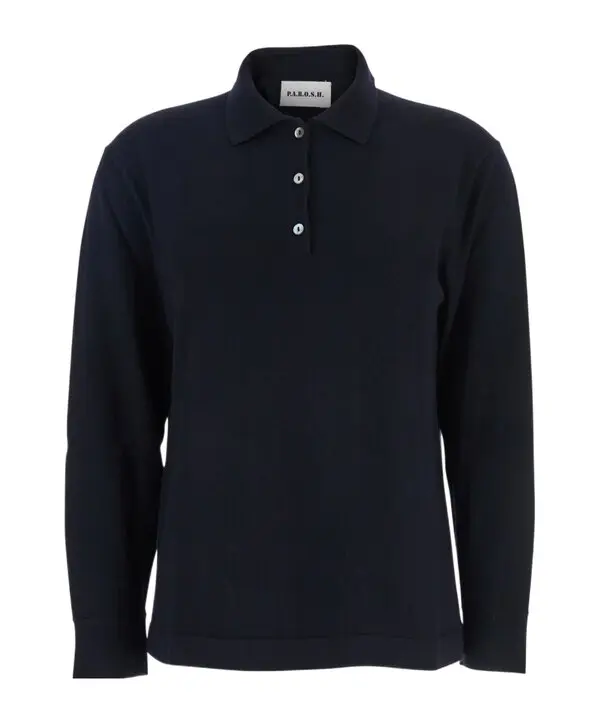 P.a.r.o.s.h Long-sleeved Polo Shirt - Black