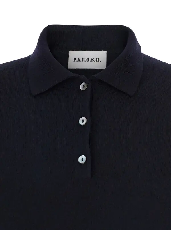 P.a.r.o.s.h Long-sleeved Polo Shirt - Black