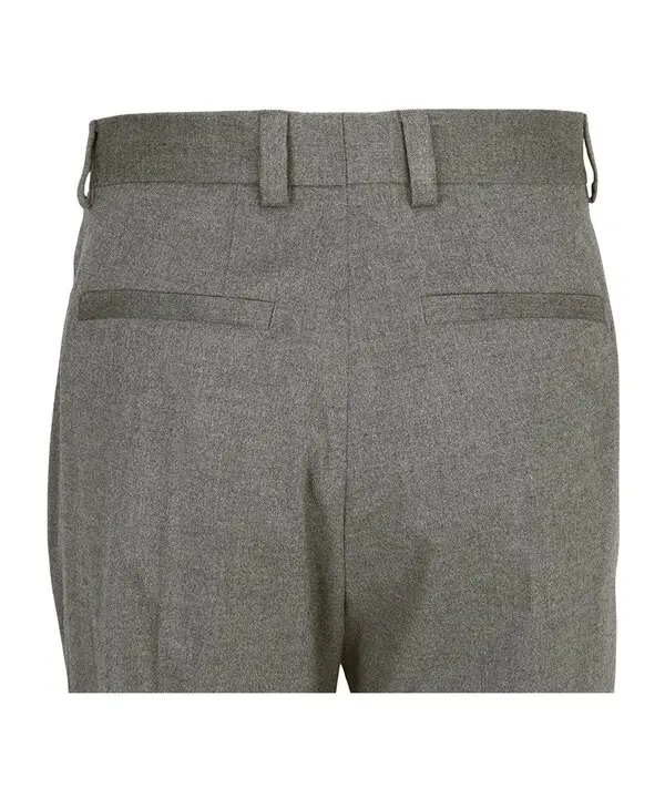 Hugo Boss Tailored Pleated Trousers With Belt Loops - Grey