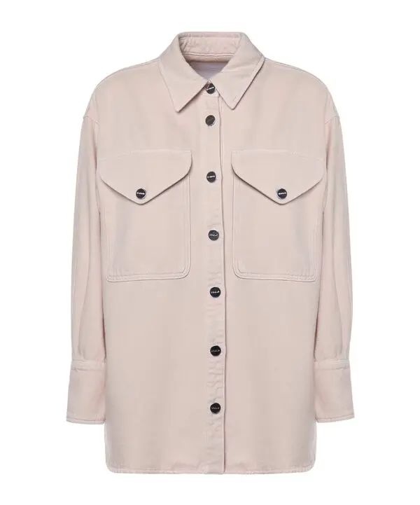 DONDUP Buttoned Denim Shirt - Nude