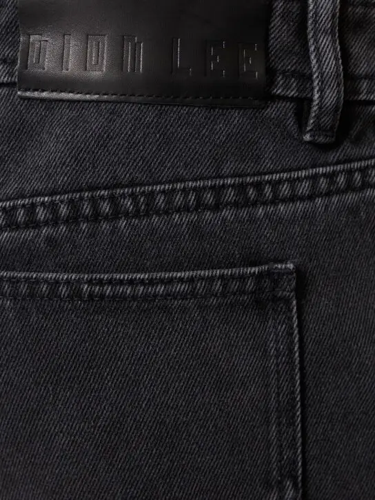 DION LEE Flared Zip Low Rise Denim Jeans - Black