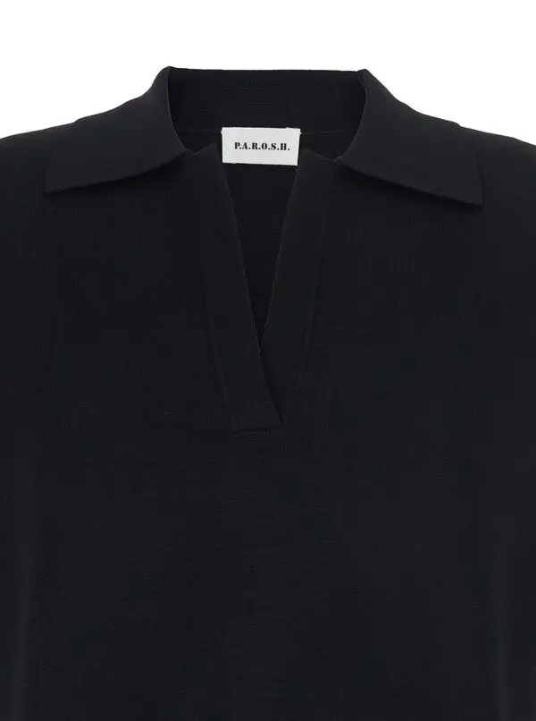 P.a.r.o.s.h Short Sleeve Polo Shirt - Black