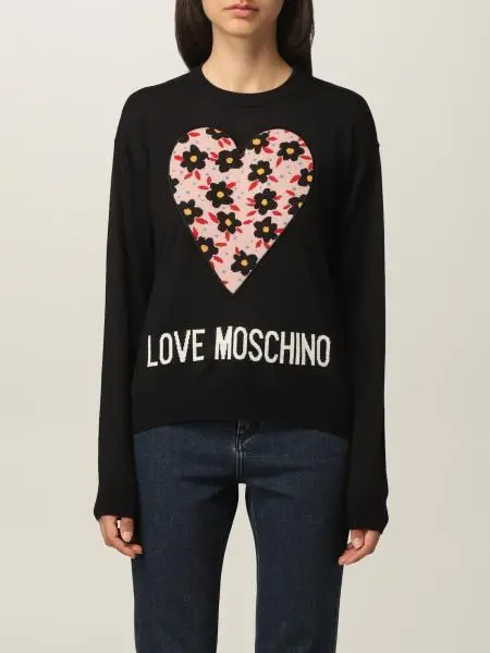Moschino Floral Heart Print Knitted Pullover