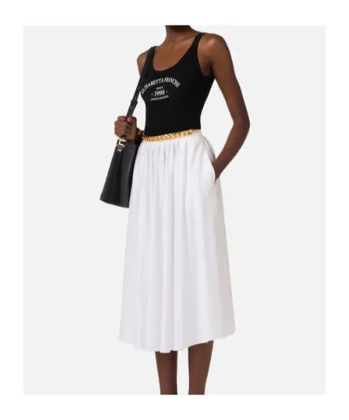 Elisabetta Franchi Ribbed Knit Bodysuit With Logo Detail
