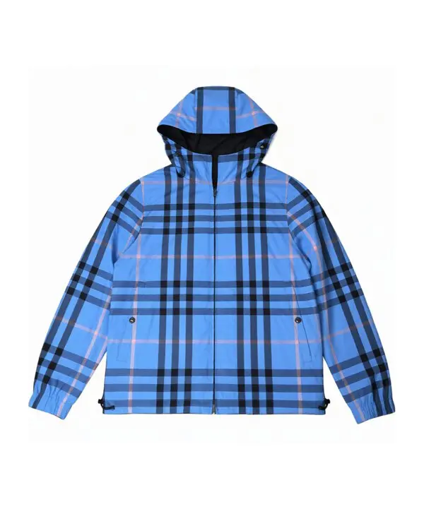 Burberry Reversible Plaid Print Hooded Jacket - Black