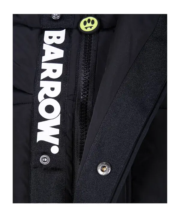 BARROW Hooded Zip-up Jacket With Logo Patch - Black