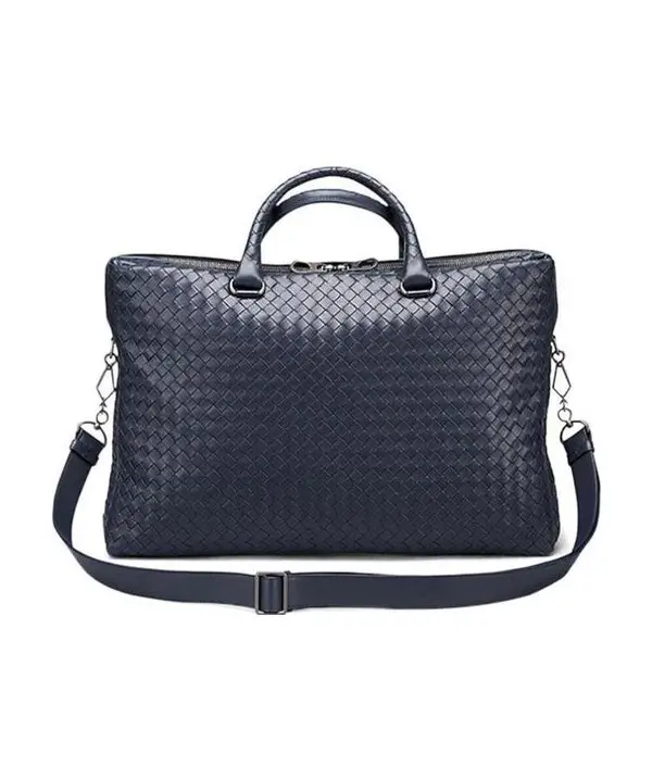 Bottega Veneta Logo Details Portable Briefcase - Blue