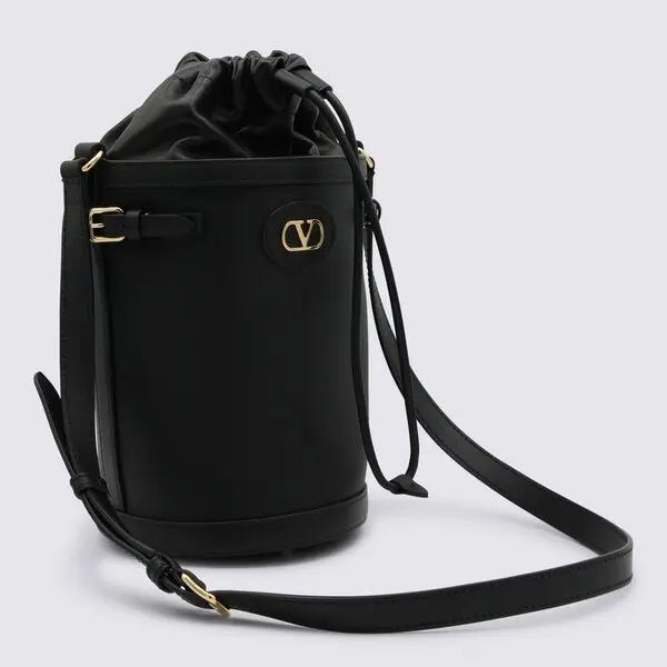 Valentino Garavani Antibes Vlogo Signature Drawstring Bucket Bag - Black