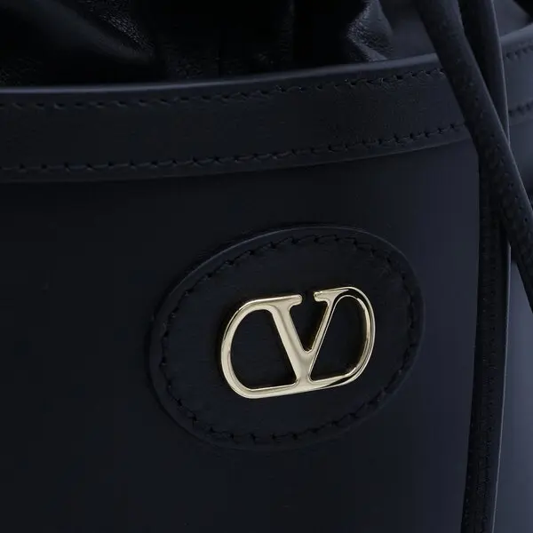 Valentino Garavani Antibes Vlogo Signature Drawstring Bucket Bag - Black