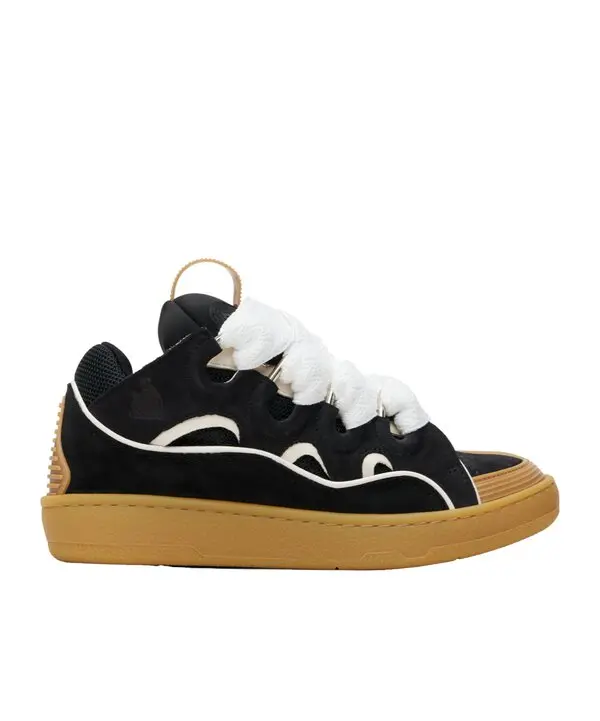 LANVIN Curb Leather Sneakers - Honey/black