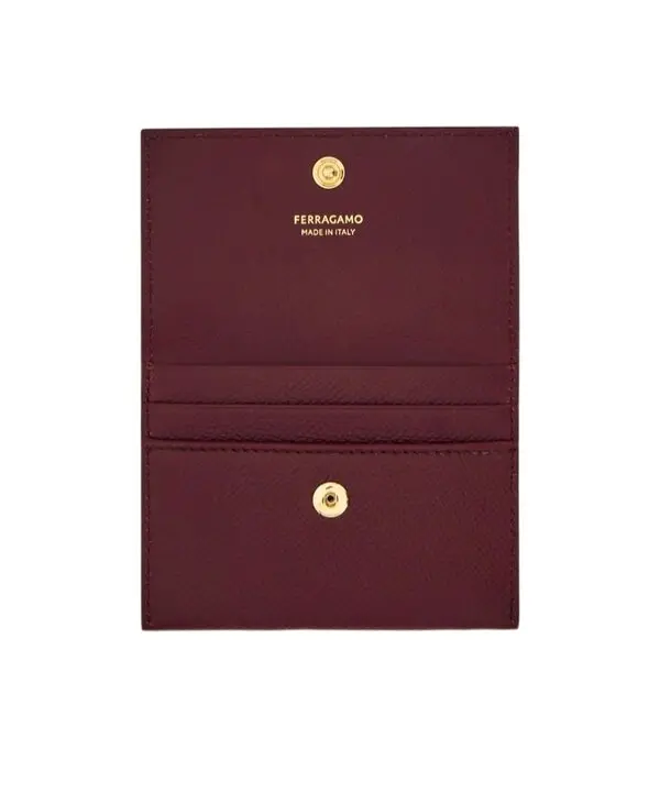 FERRAGAMO Gancini Card Case - Plum
