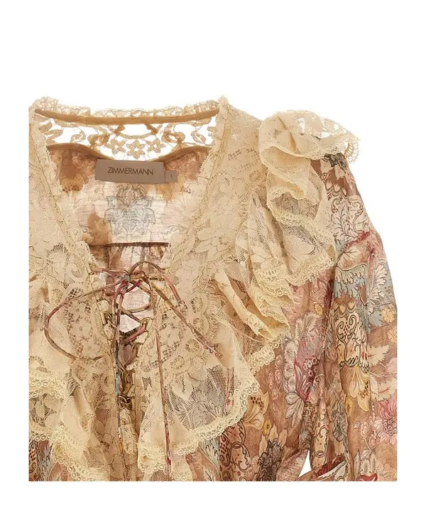Zimmermann V-neck Lace Trimmed Dress