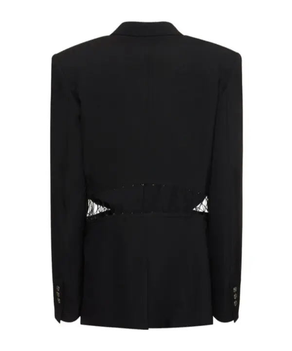 DION LEE Single-breasted Cutout Suit Jacket - Black