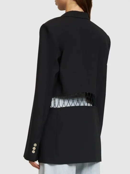 DION LEE Single-breasted Cutout Suit Jacket - Black