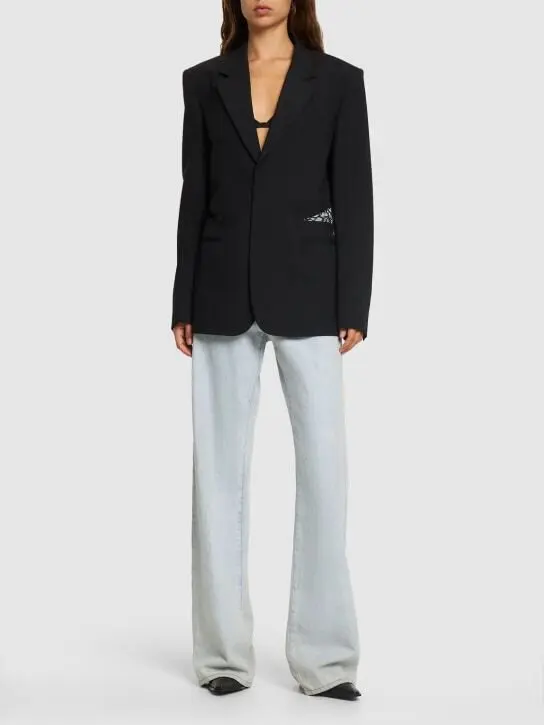 DION LEE Single-breasted Cutout Suit Jacket - Black