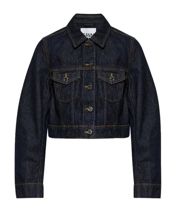 GANNI Cropped Denim Jacket