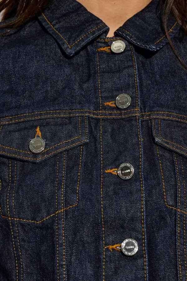 GANNI Cropped Denim Jacket