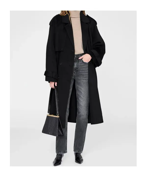 ANINE BING Jackson Turtleneck Top - Stone Mixed