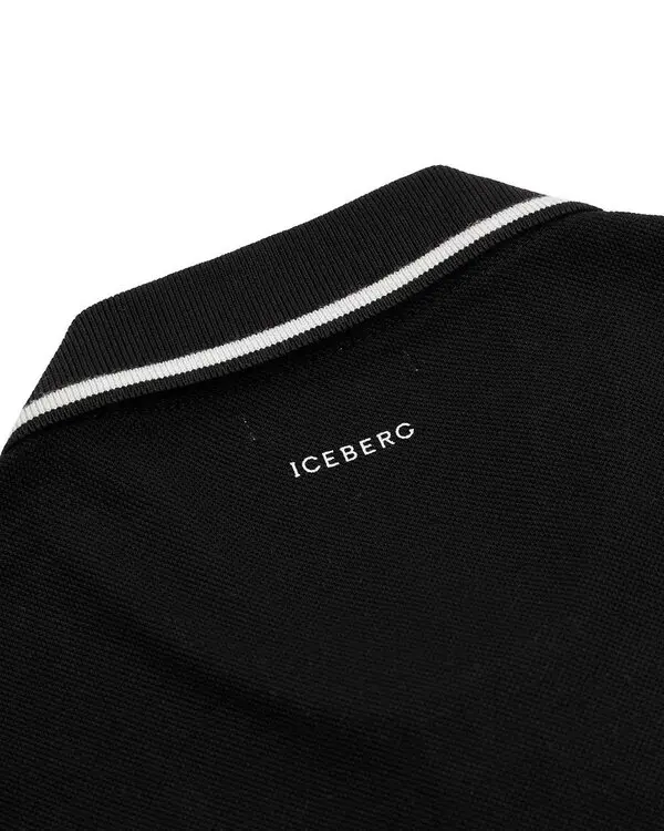Iceberg Printed Pattern Polo Shirt - Black