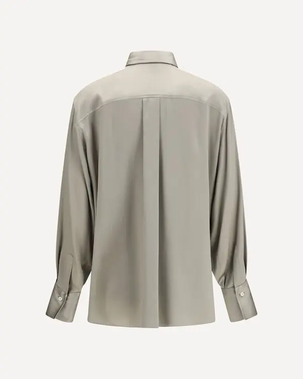 Brunello Cucinelli Collared Long-sleeved Shirt - Gray