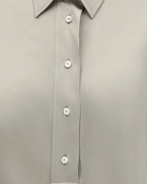 Brunello Cucinelli Collared Long-sleeved Shirt - Gray