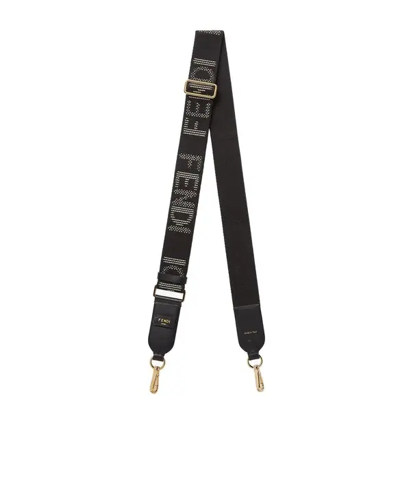Fendi Denim-effect Ff Jacquard Shoulder Strap