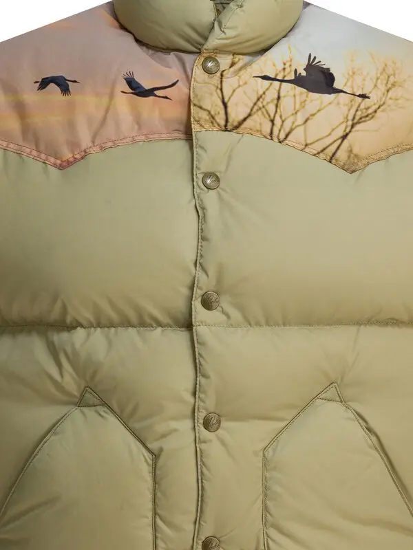 Needles X Rocky Mountain Featherbed Sleeveless Jacket With Bird Print - Nude