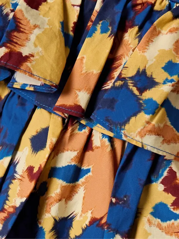 Ulla Johnson Printed Ruffled Halterneck Dress